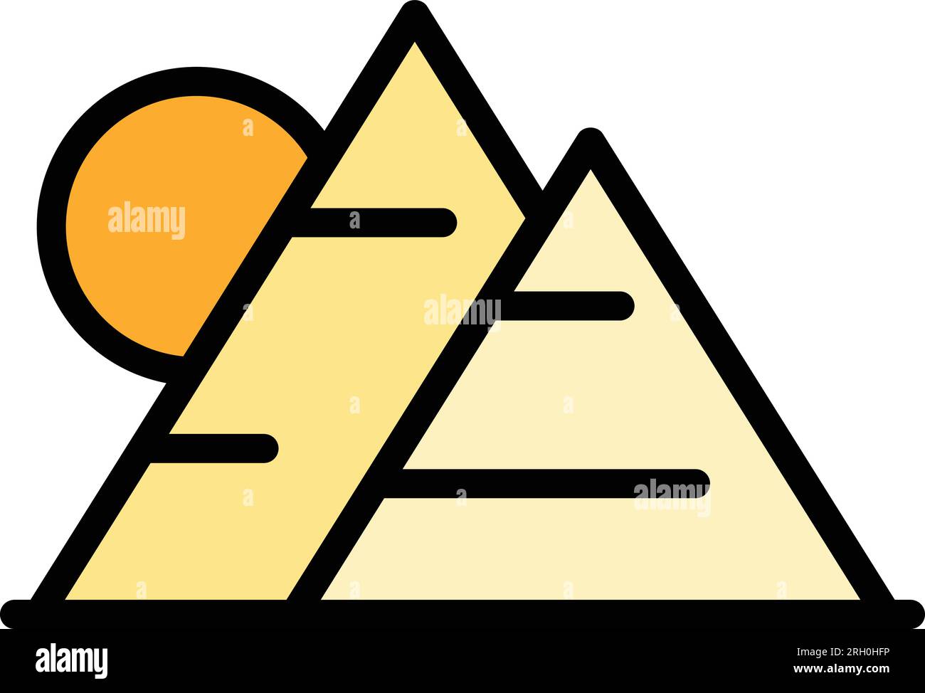 Egyptian pyramid icon outline vector. Ancient egypt. Cairo sand color ...