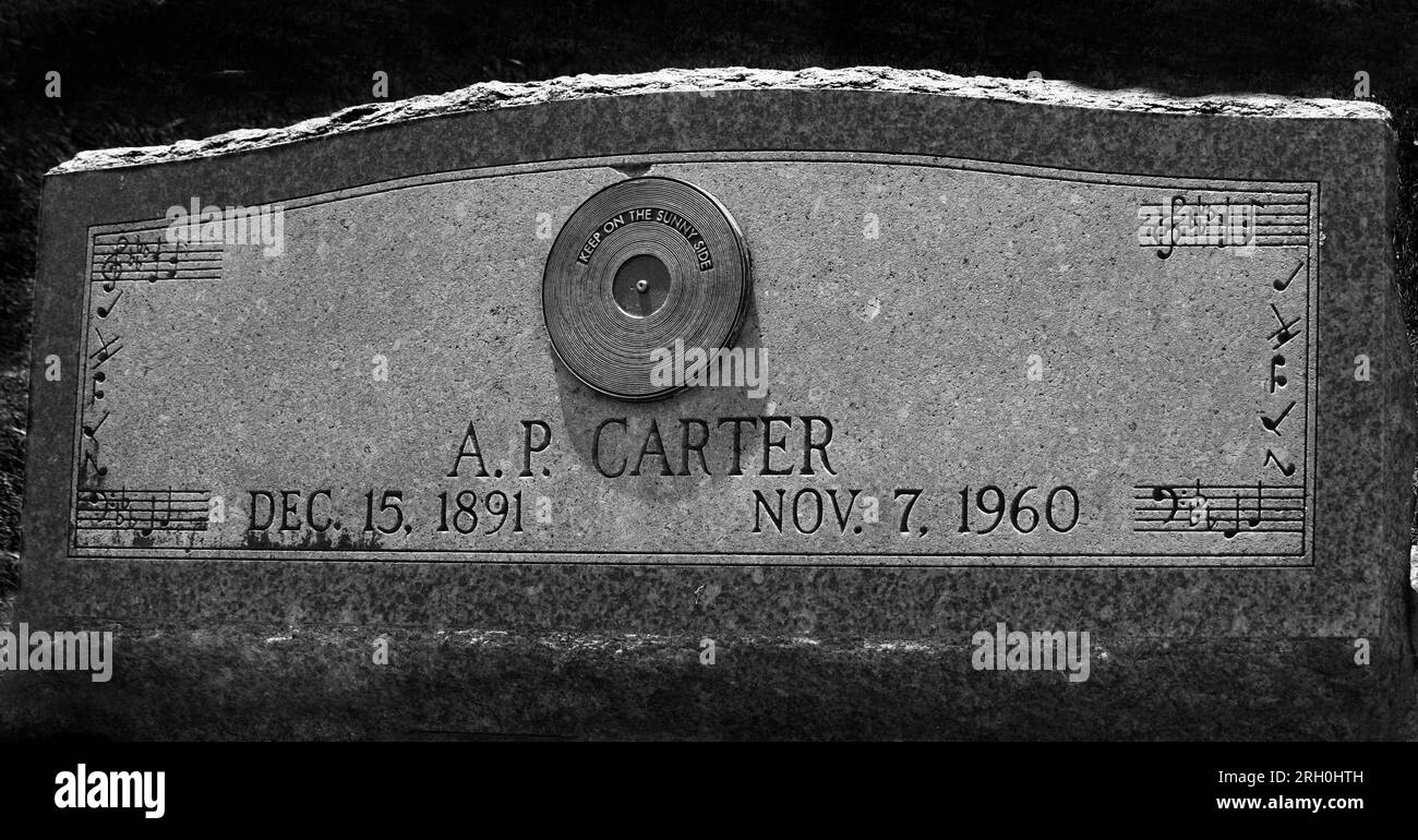 The grave of country music pioneer and founder of the historic Carter ...