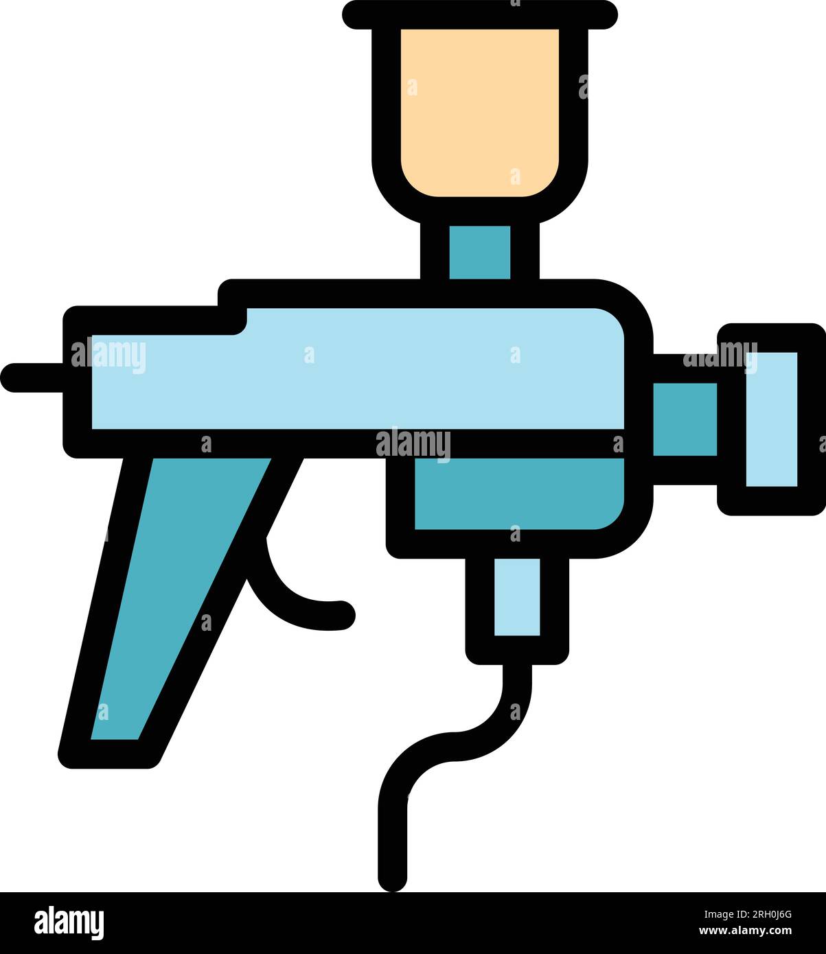 Car spray gun icon outline vector. Auto body. Repair painter color flat ...