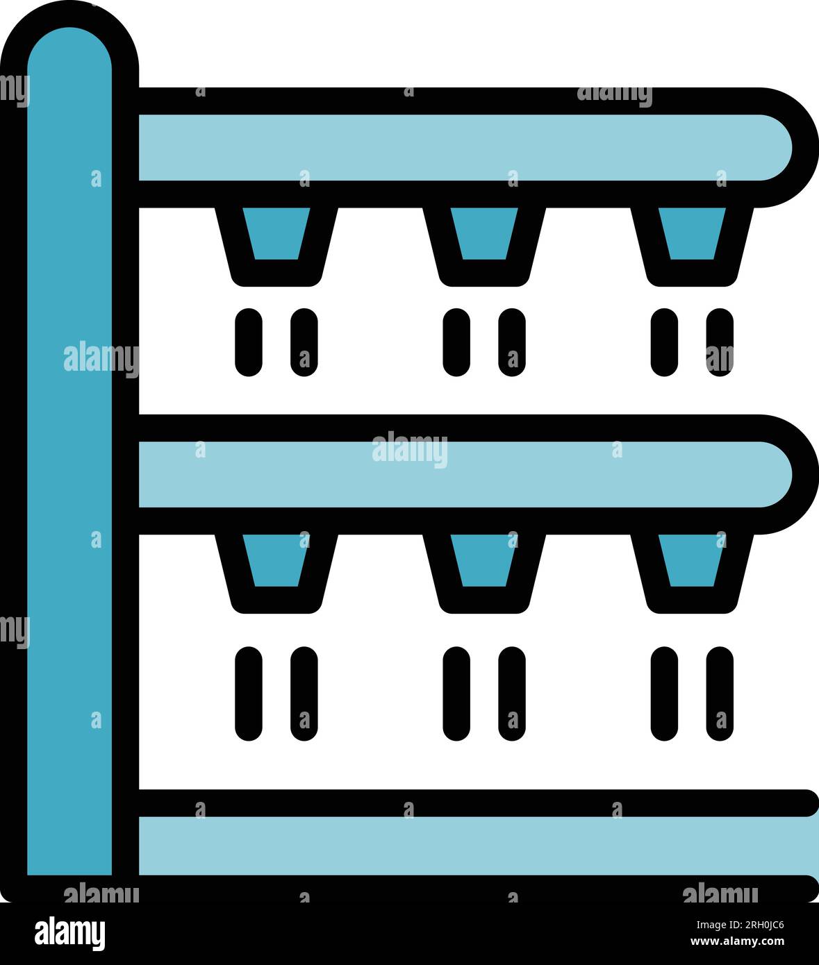 Stage irrigation system icon outline vector. Garden drip. Pipe spray ...