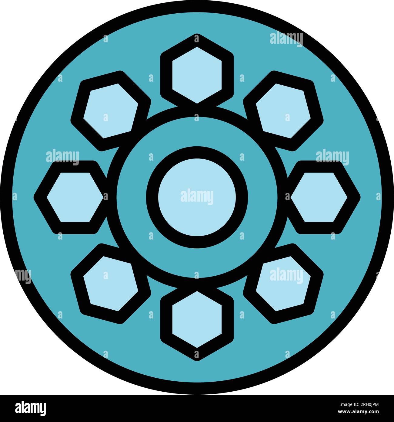 Jeep wheel icon outline vector. Car rim. Alloy chrome color flat Stock ...