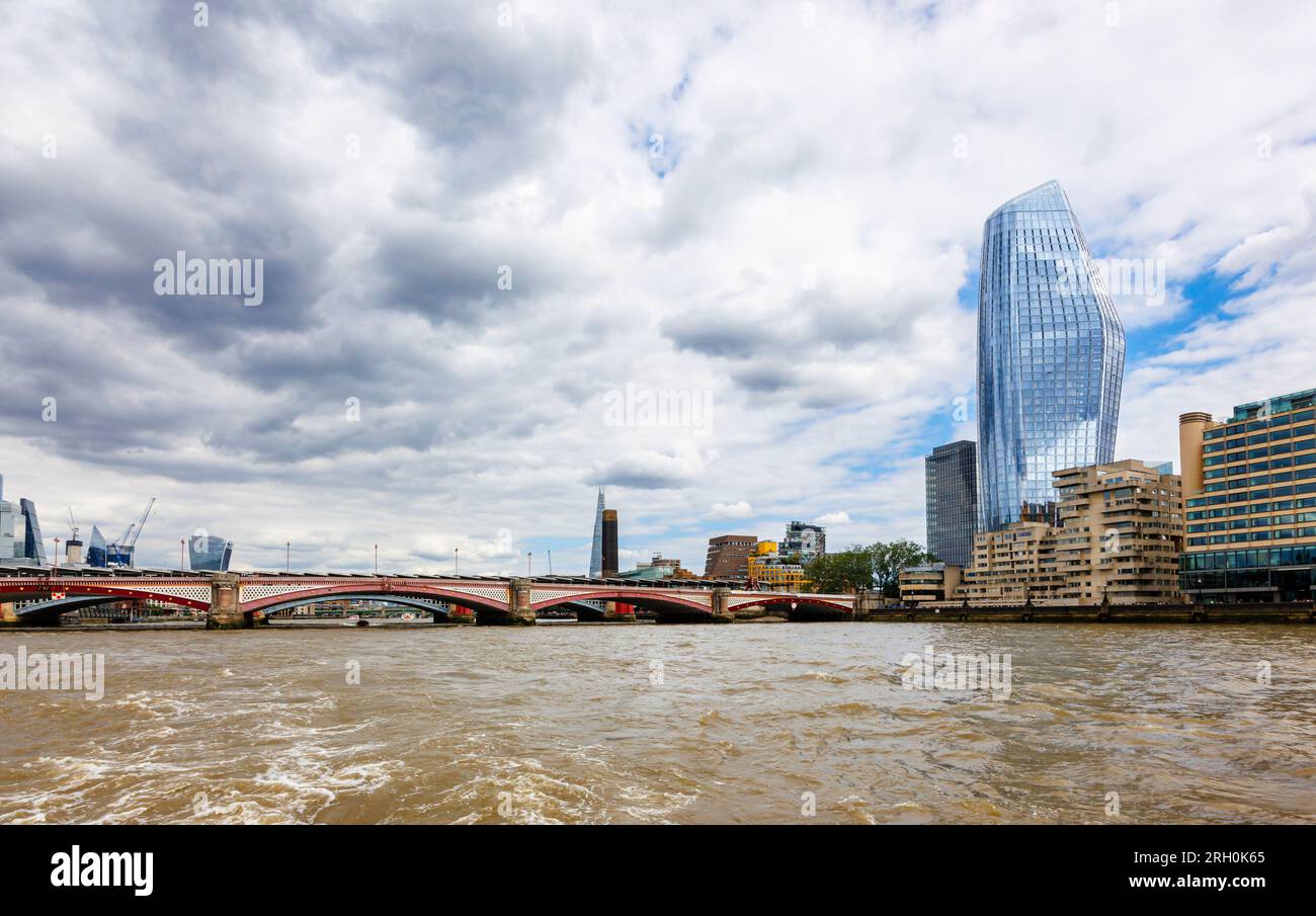 The modern mixed use One Blackfriars reflective tower block building ...
