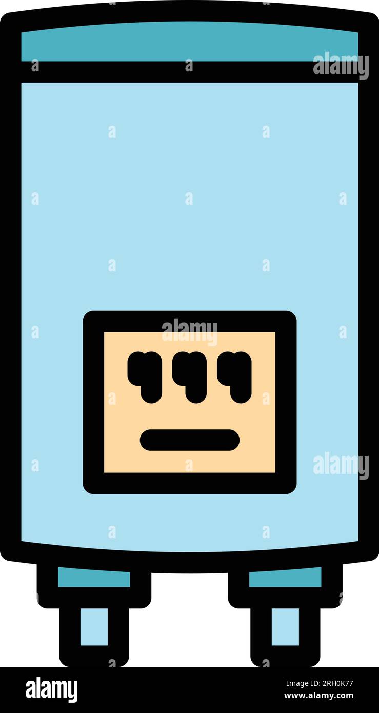 Gas boiler meter icon outline vector. Home water. Energy system color ...