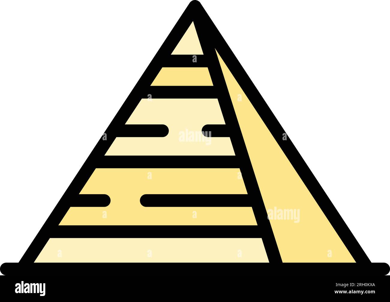 Egypt pyramid icon outline vector. Ancient cairo. Giza sand color flat ...
