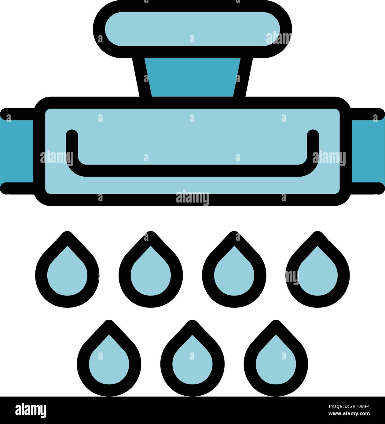 Water drip pipe icon outline vector. Irrigation system. Automatic farm ...