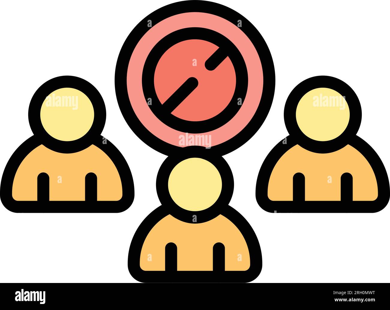 Group self isolation icon outline vector. Home quarantine. Corona virus ...