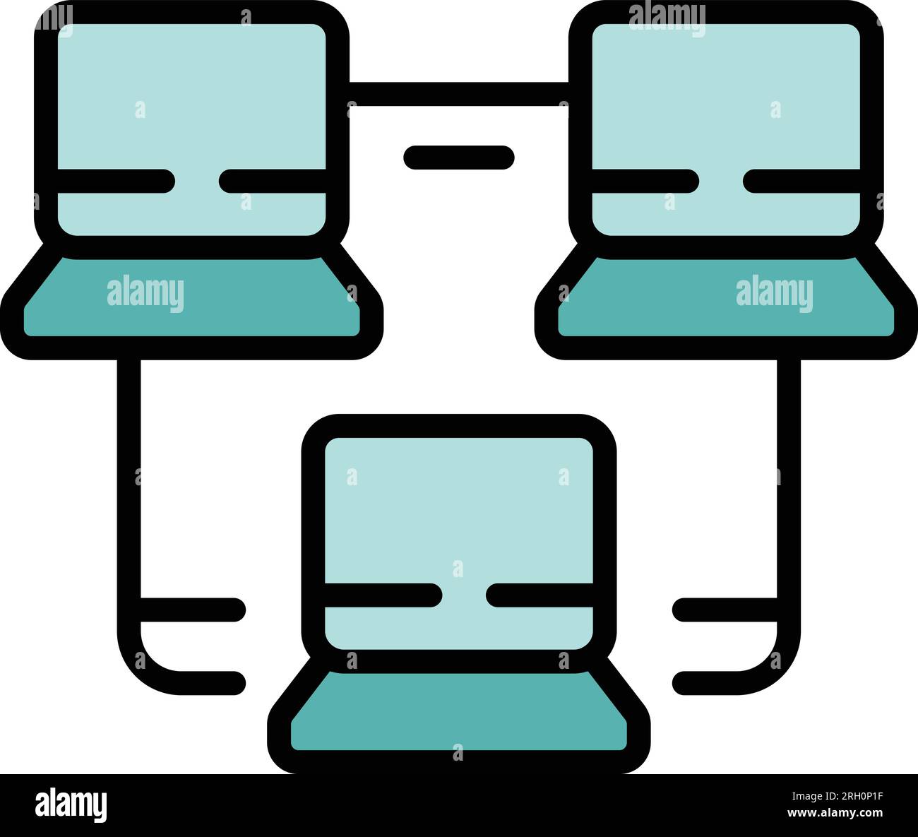 Workflow network icon outline vector. Work process. Business gear color ...