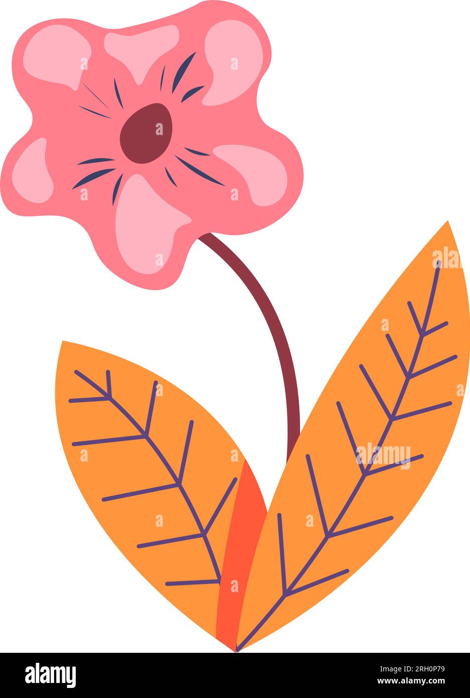 Flower in blossom, wildflower flourishing vector Stock Vector Image ...