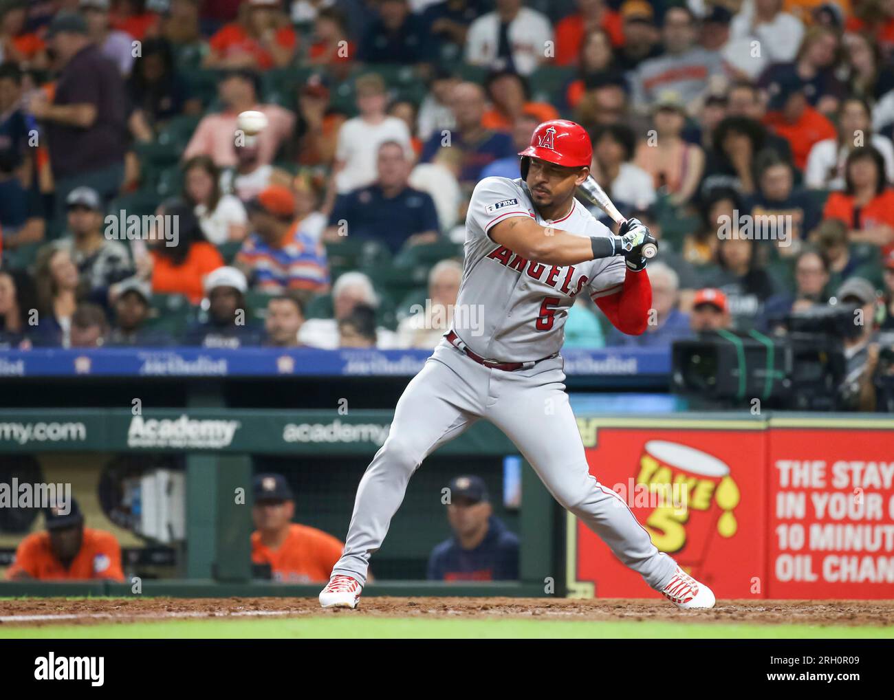 HOUSTON, TX - AUGUST 11: Los Angeles Angels third baseman Eduardo ...