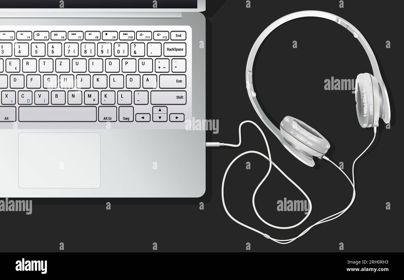 Computer speaker headphone connected Stock Vector Images - Alamy