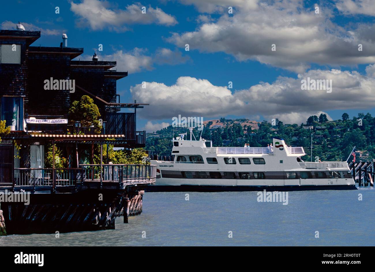 The Sausalito Ferry and a House Boat, Sausalito, Marin County ...