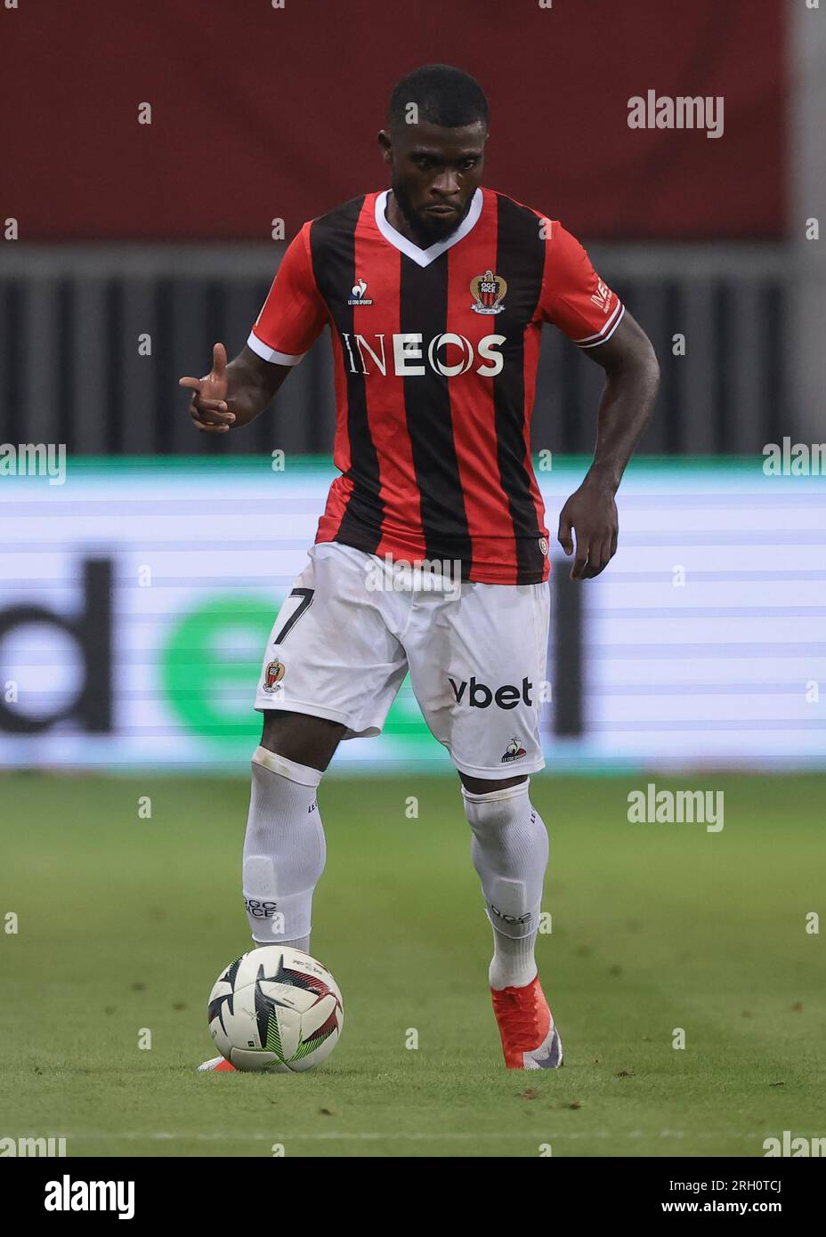 Nice, France. 11th Aug, 2023. Jeremy Boga of OGC Nice during the Ligue ...