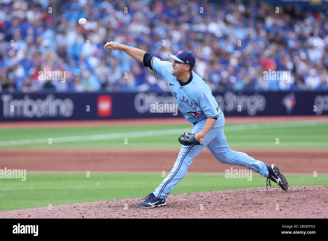 TORONTO, ON - AUGUST 12: Toronto Blue Jays relief pitcher Erik Swanson ...