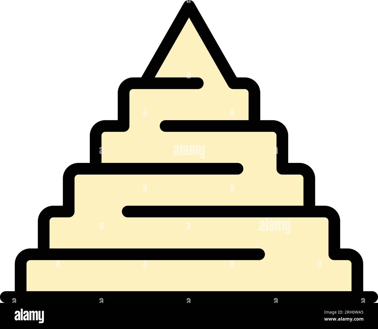 Tomb pyramid icon outline vector. Ancient egypt. Scene tourism color ...