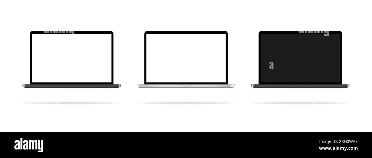 Laptop side view light Stock Vector Images - Alamy