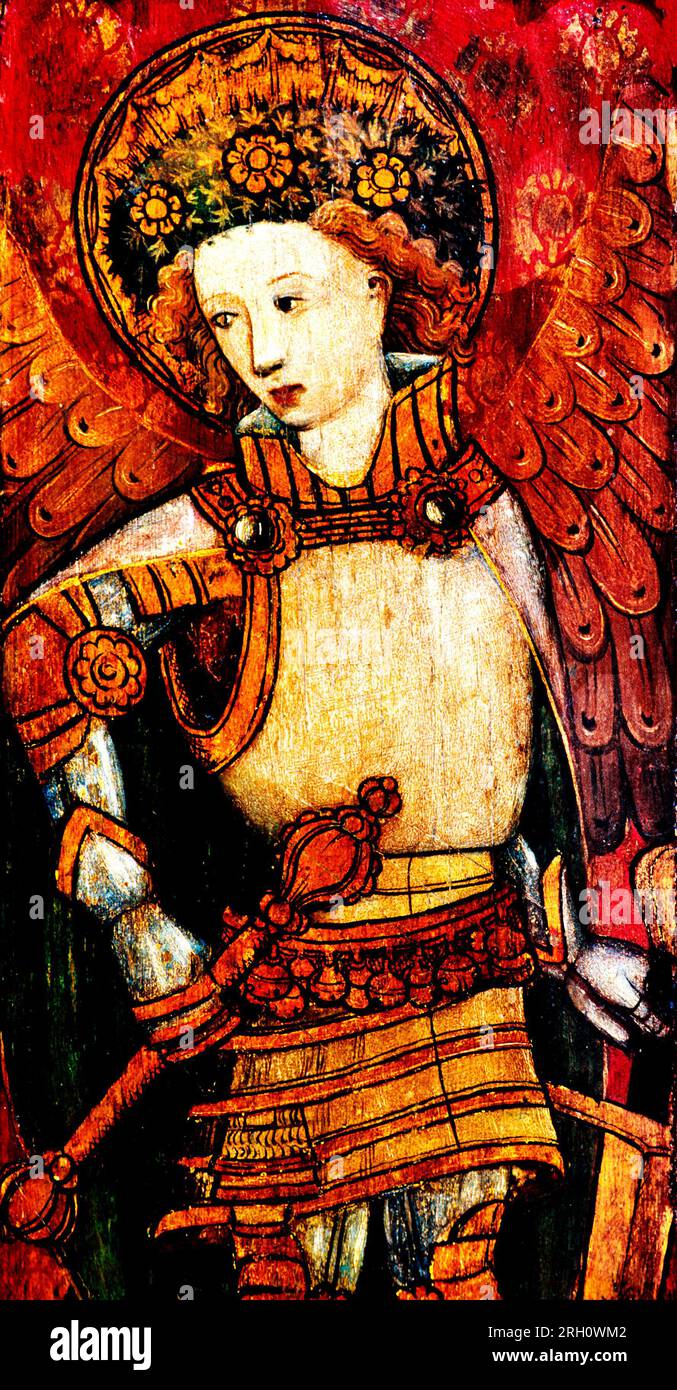 Barton Turf, Norfolk, rood screen, Archangels, one of The Nine Orders ...