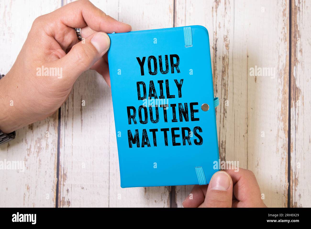 Handwriting text writing Your Daily Routine Matters on notebook Stock ...