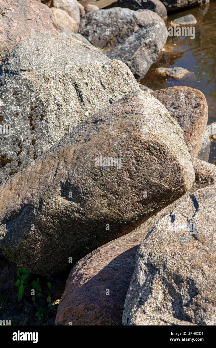 large stones for the decoration of the territory, the structure of ...