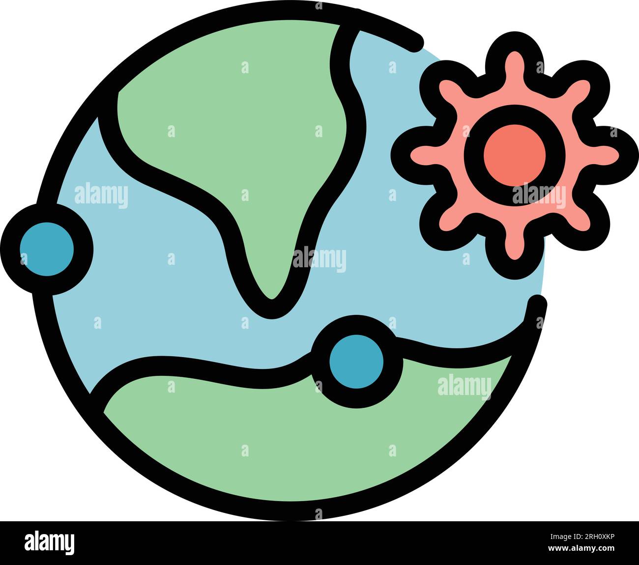 Global self isolation icon outline vector. Virus remote. Home ...