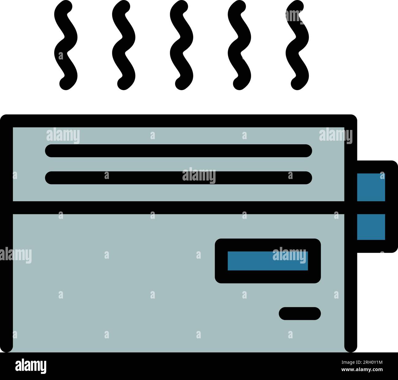 Convector heat icon outline vector. Electric heater. Central control ...