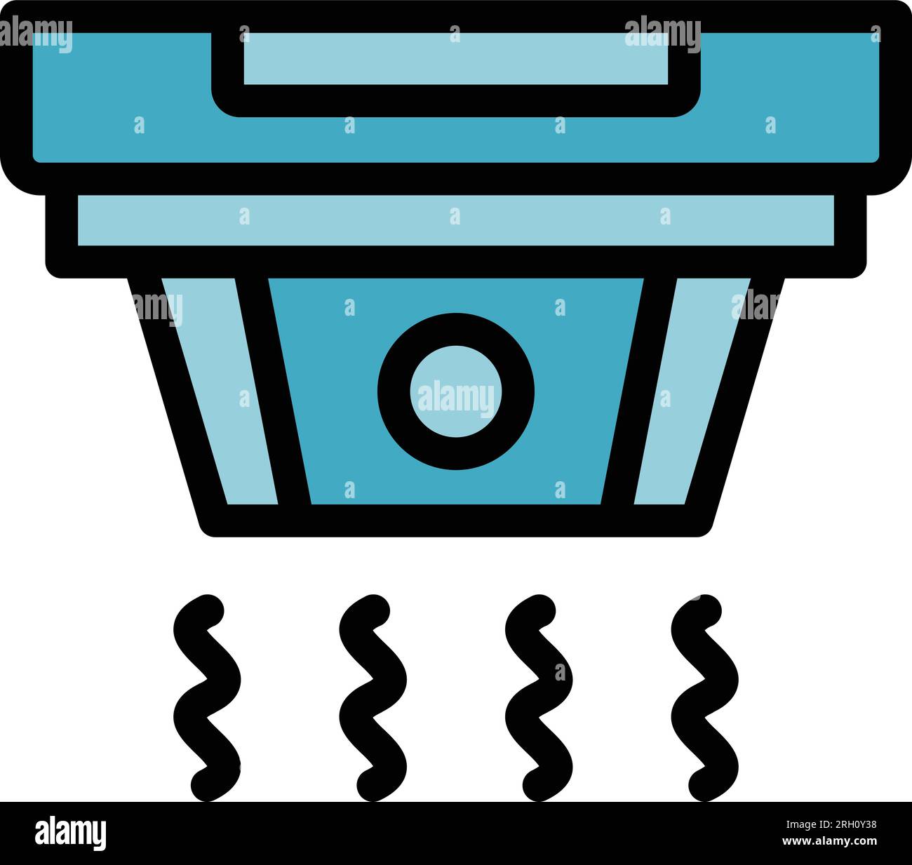 Home smoke detector icon outline vector. Fire alarm. Control system ...