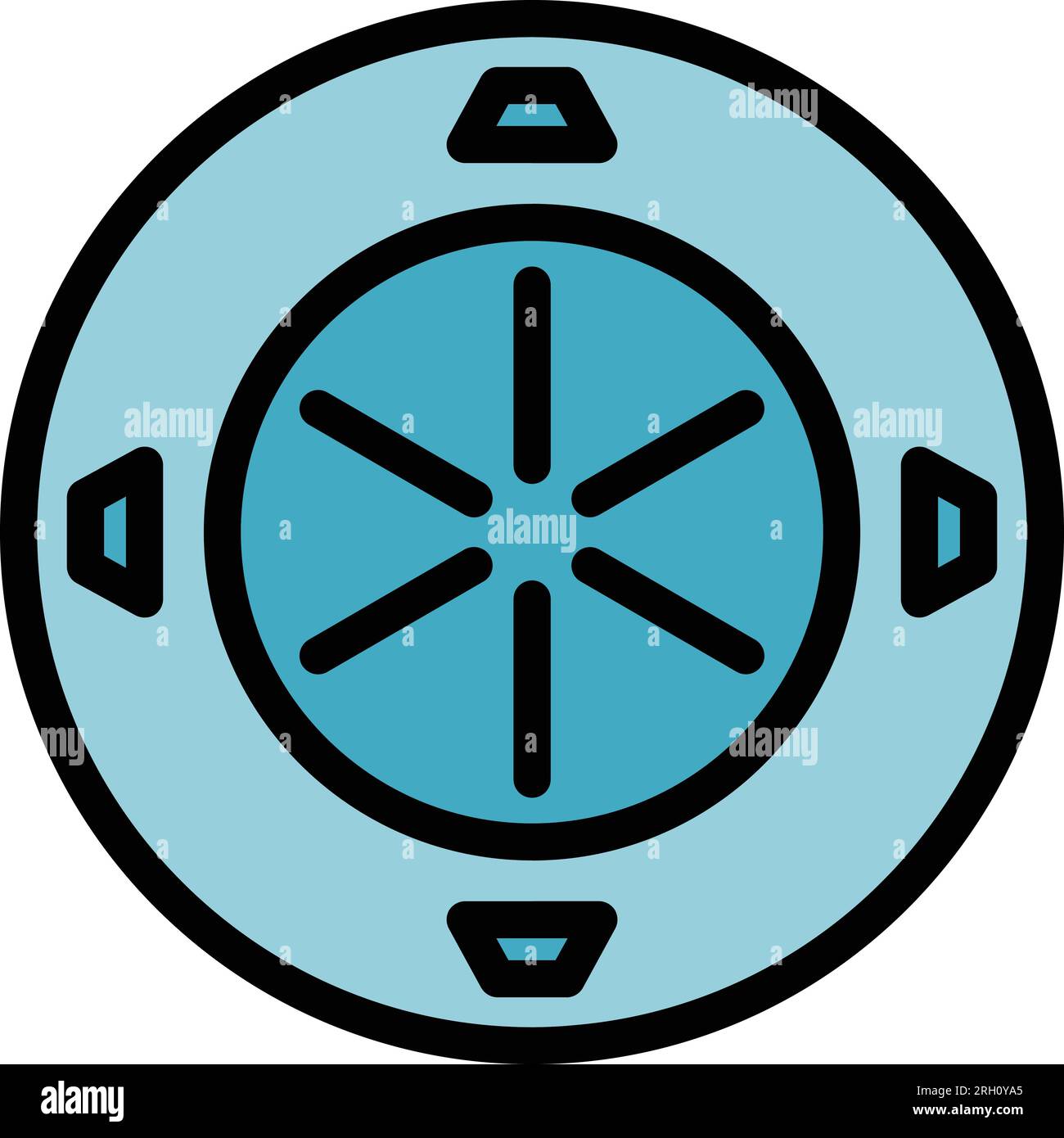 Ceiling smoke detector icon outline vector. Alarm fire. Home control ...