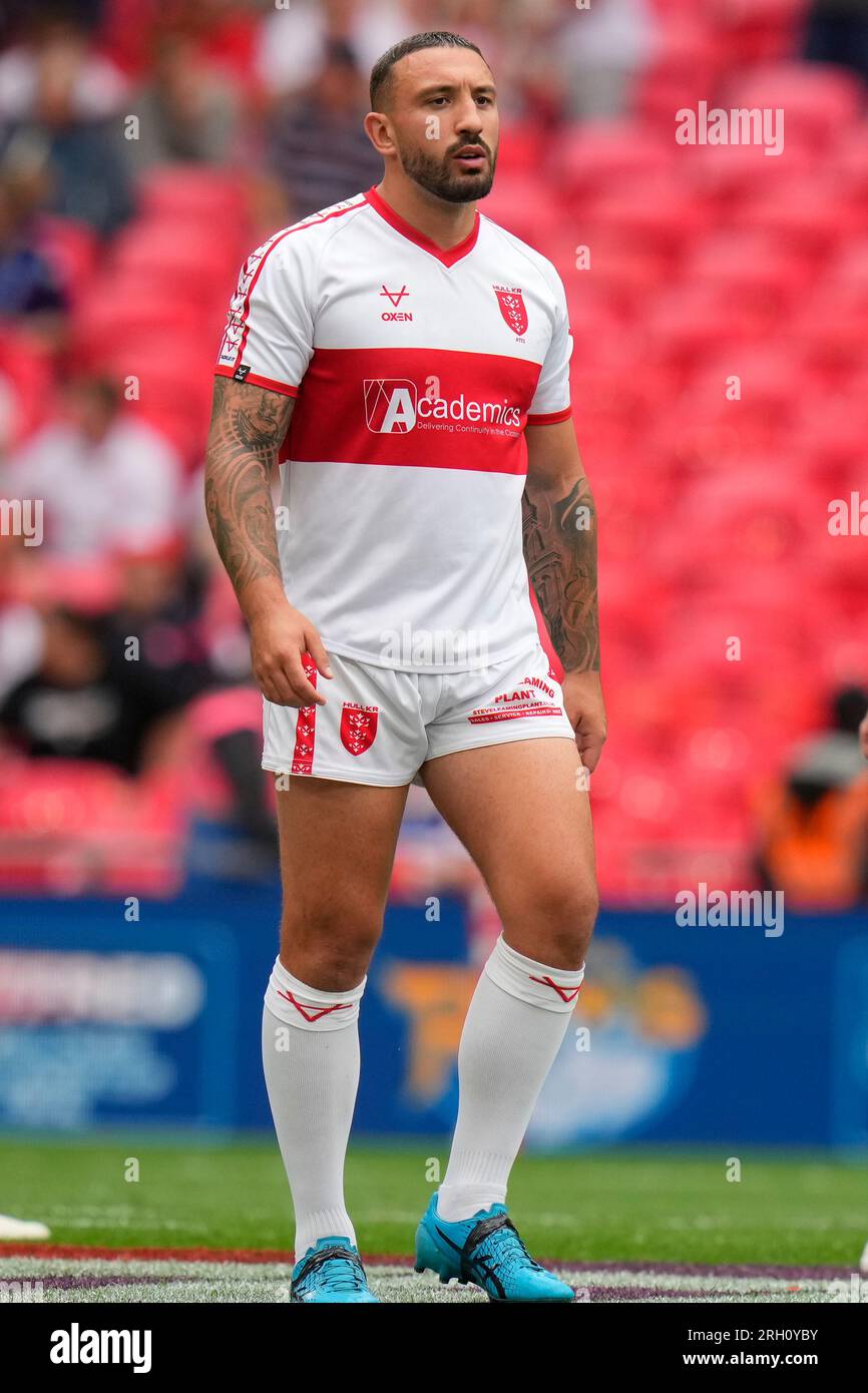 Elliot Minchella #13 of Hull KR warms up before the Betfred Challenge ...
