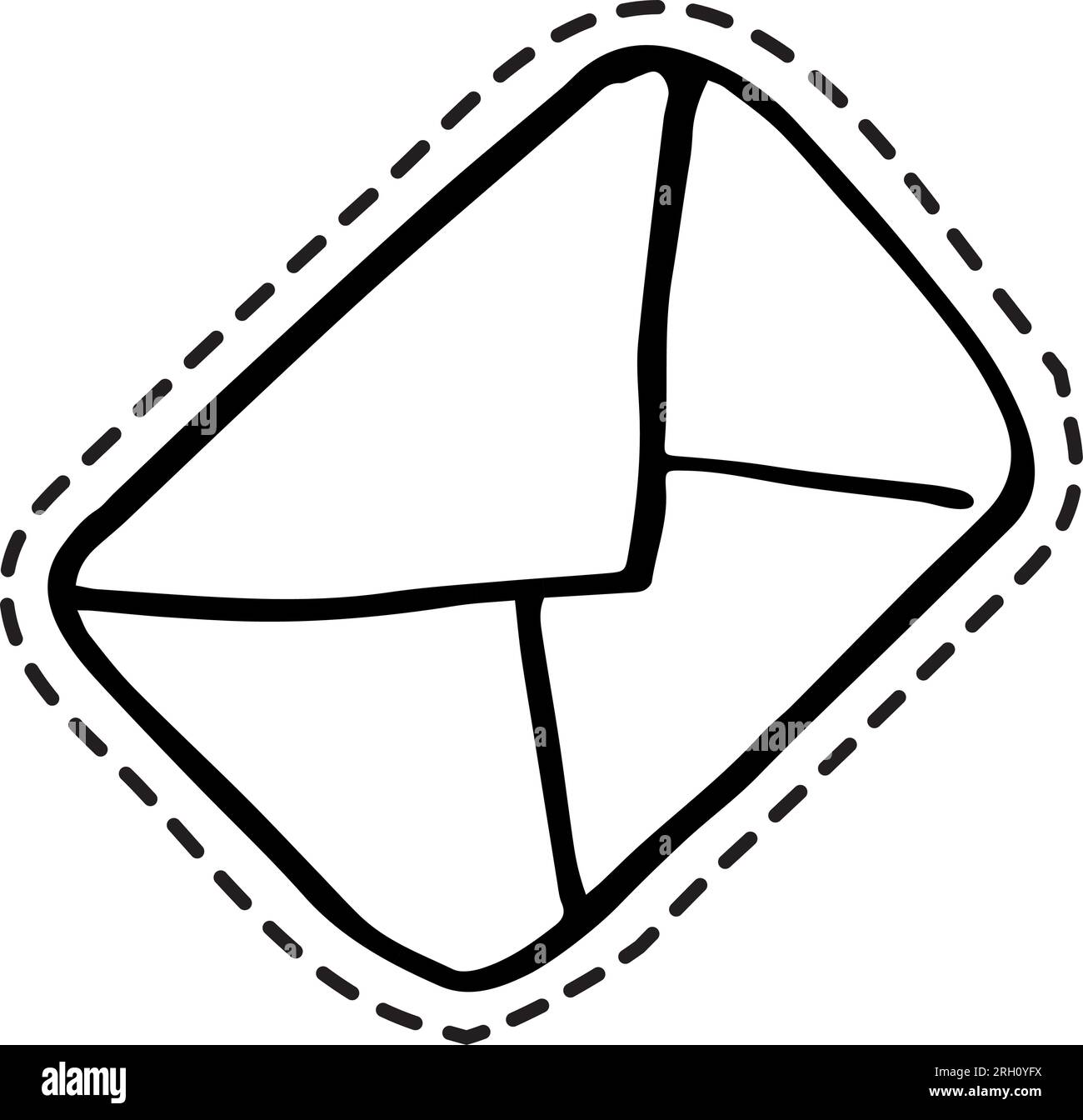 Envelope letter, mail and post, sticker icons Stock Vector Image & Art ...