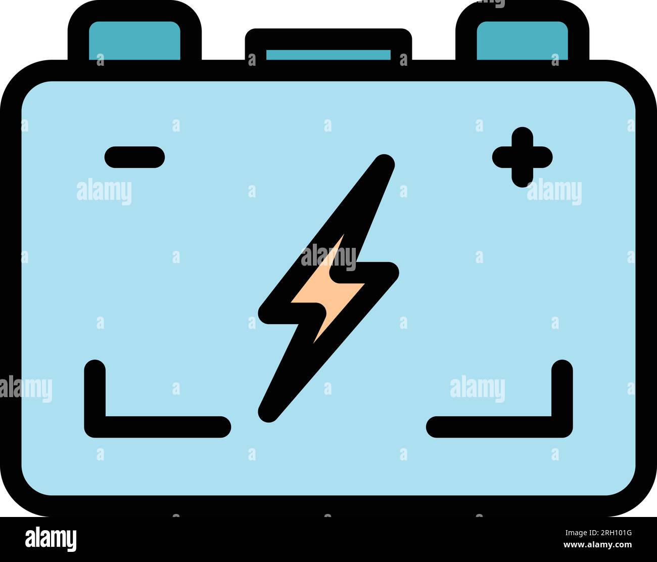 Motorcycle battery icon outline vector. Motor part. Bike engine color ...