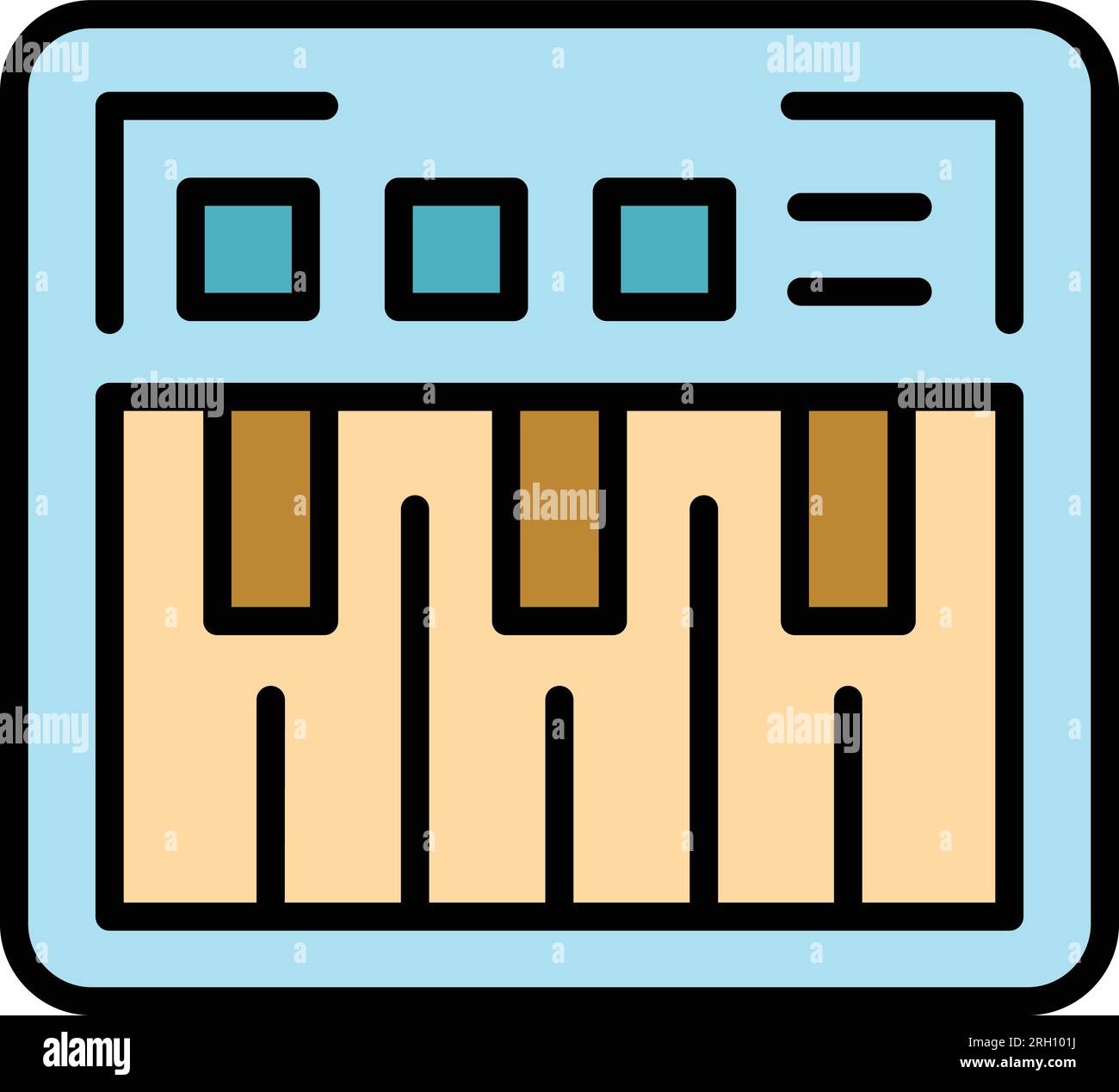 Acid synthesizer icon outline vector. Dj piano. Audio instrument color ...