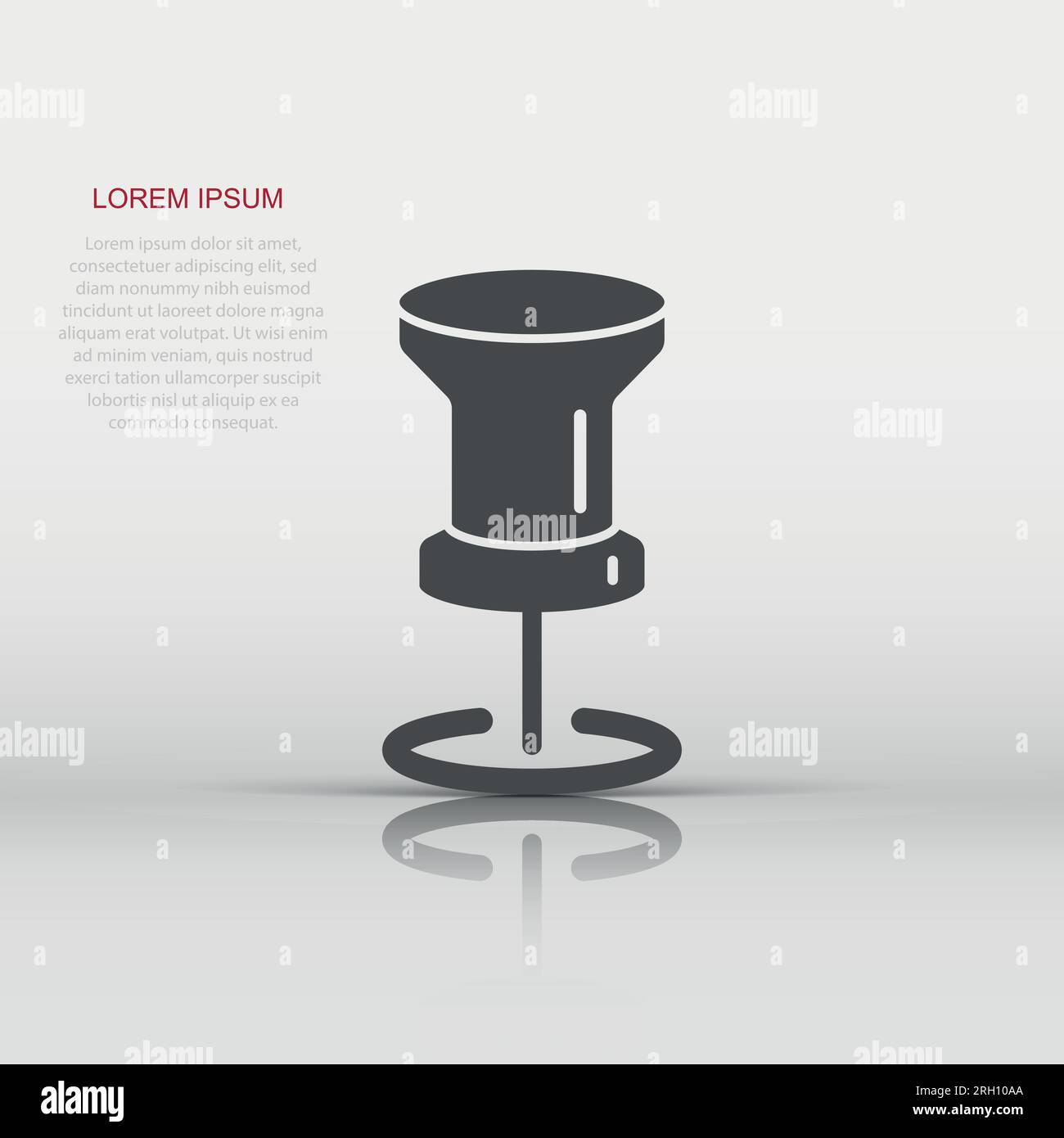 Thumbtack icon in flat style. Pin navigation vector illustration on ...