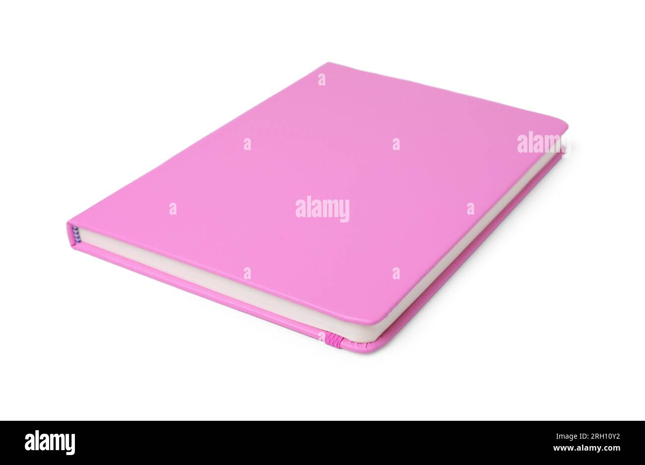 Closed pink office notebook isolated on white Stock Photo - Alamy