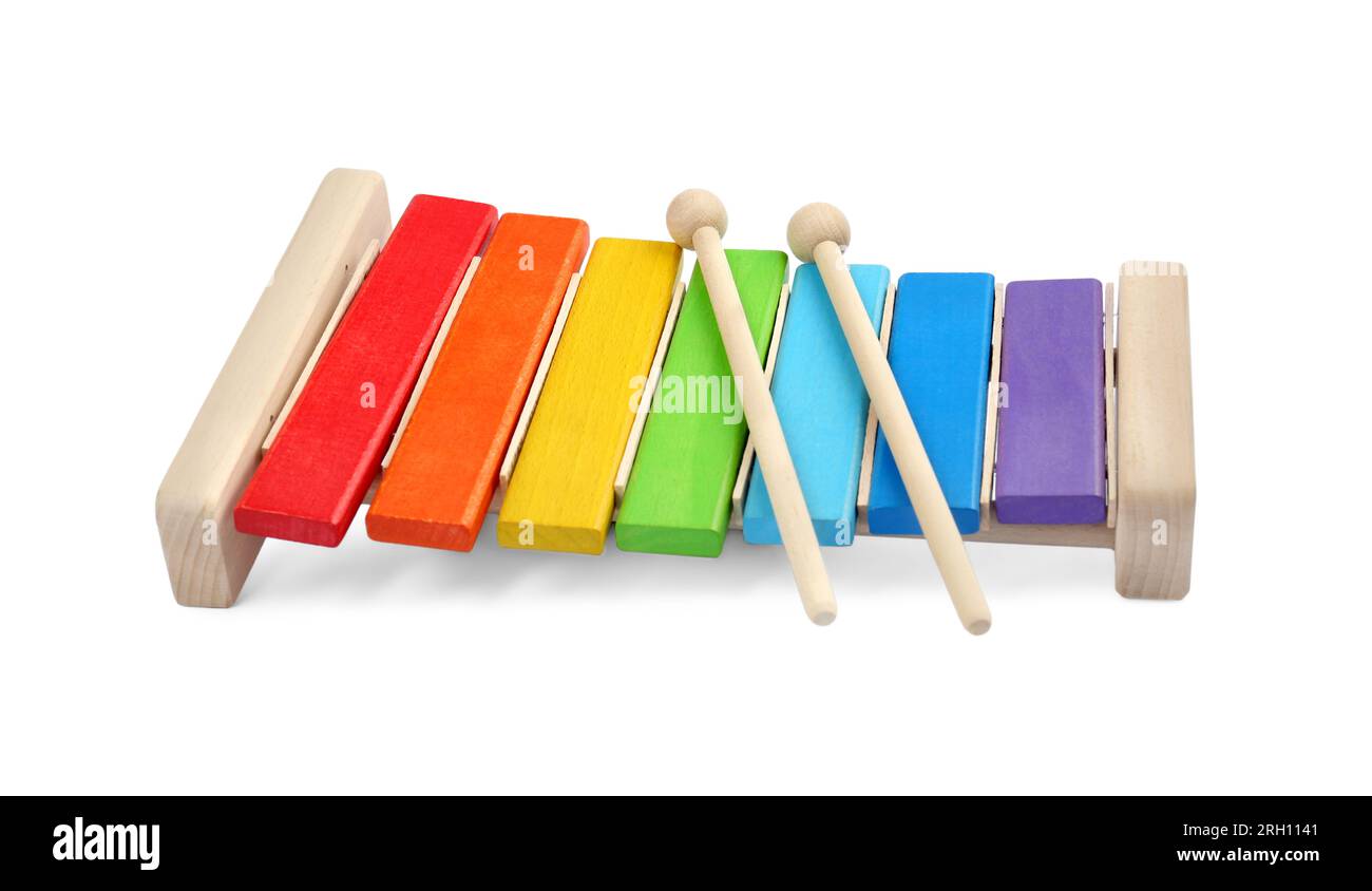 Colorful xylophone isolated on white. Children's toy Stock Photo - Alamy