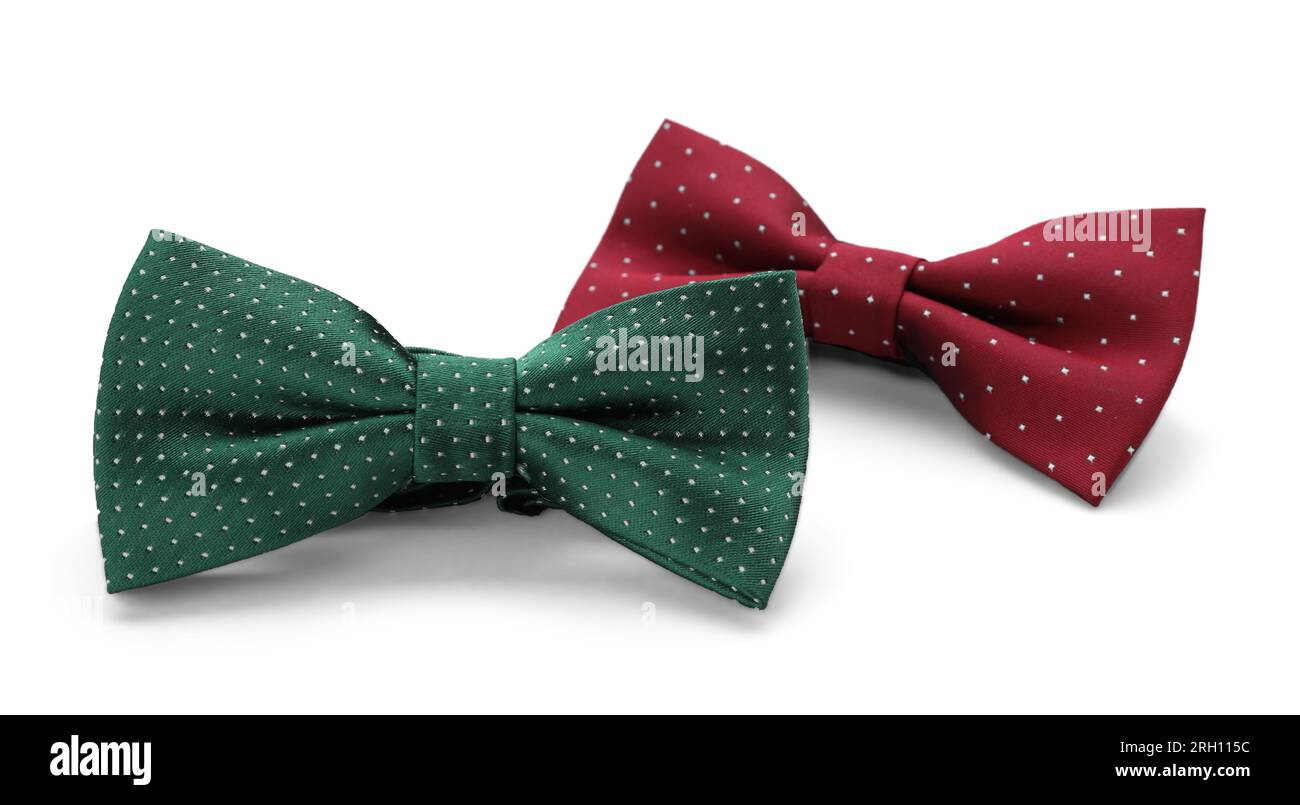 Different stylish bow ties on white background Stock Photo - Alamy