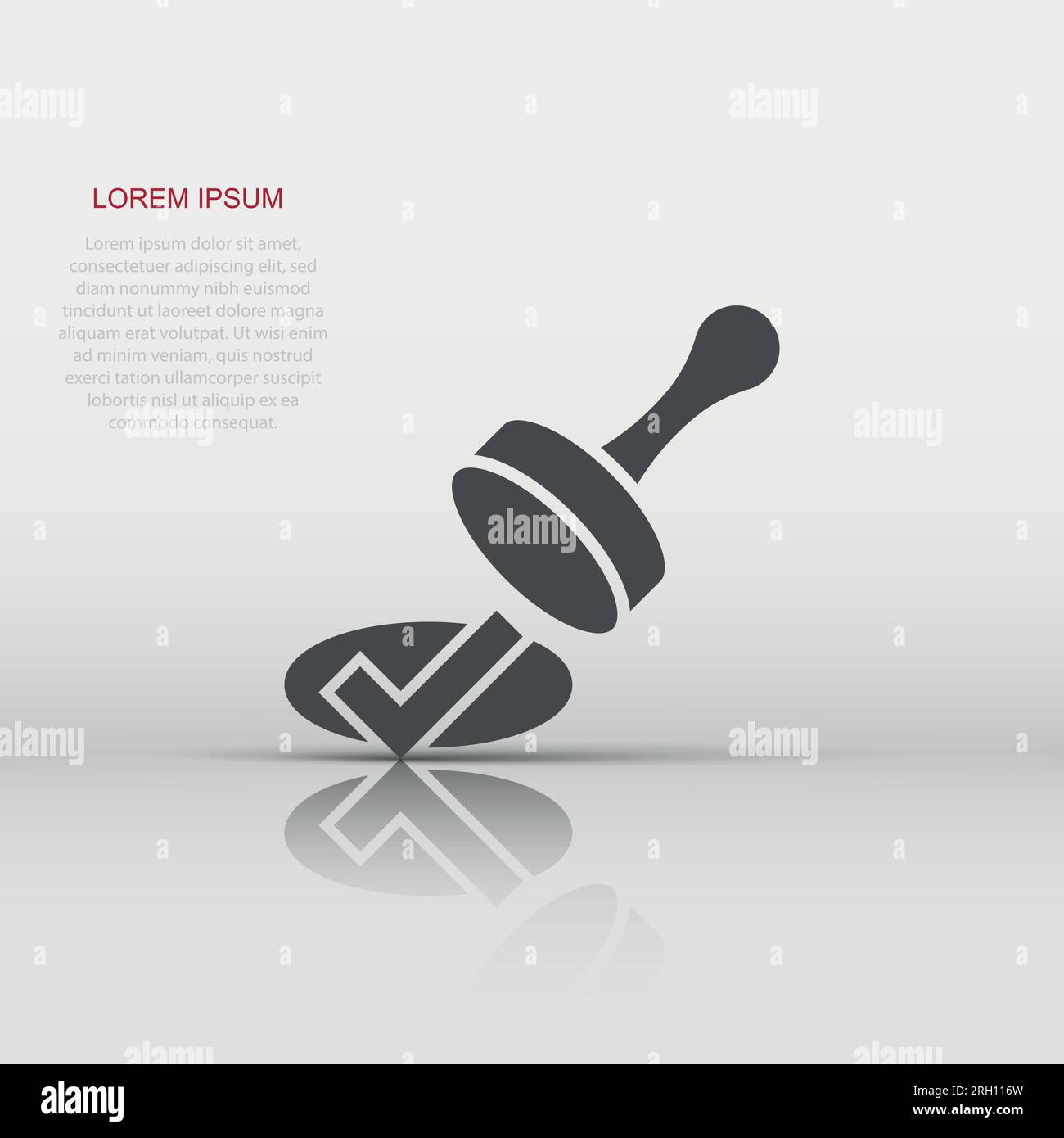 Approve stamp icon in flat style. Accept check mark vector illustration on white isolated ...