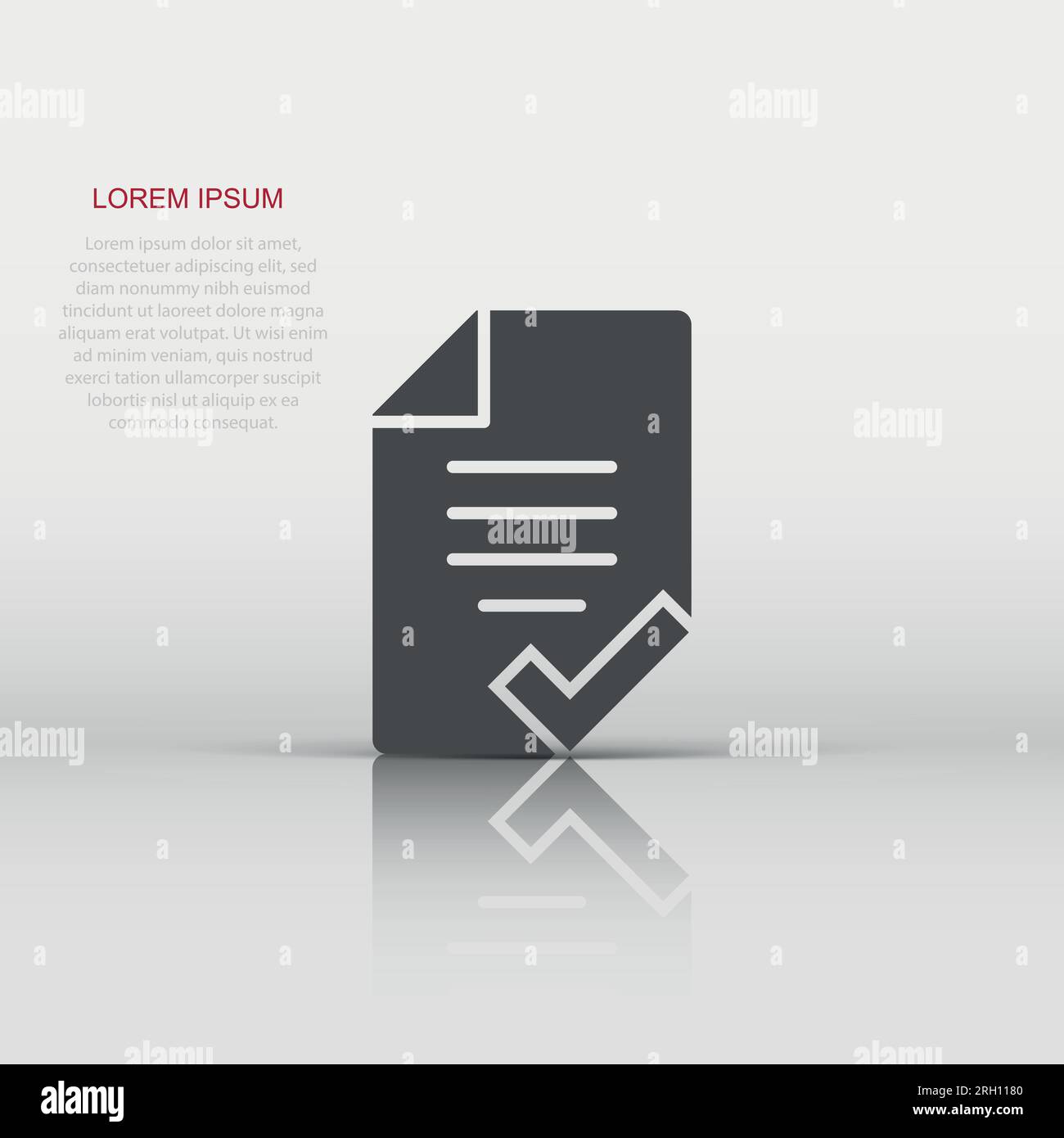 Document checklist icon in flat style. Report vector illustration on ...