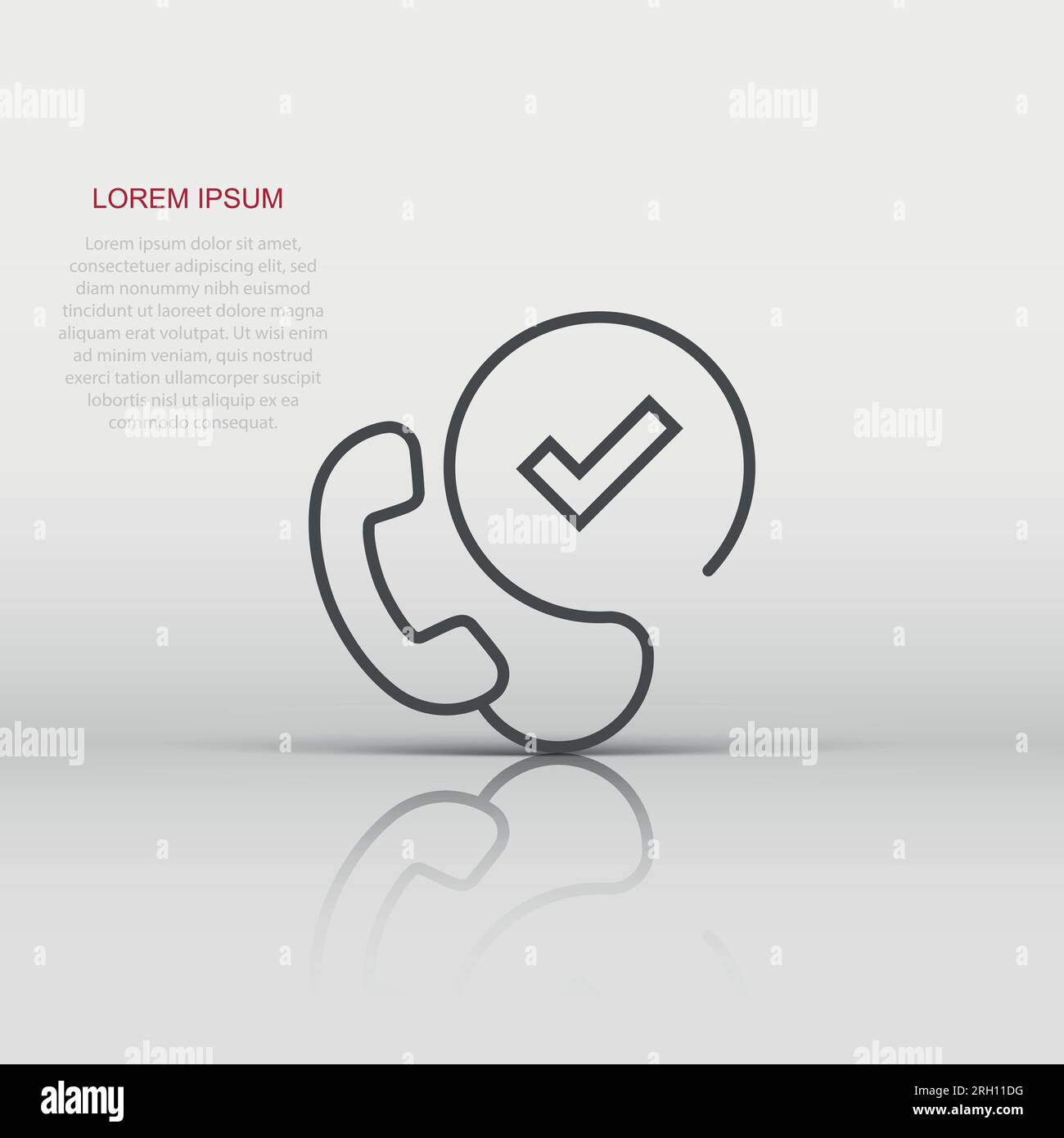 Phone check mark icon in flat style. Smartphone approval vector ...