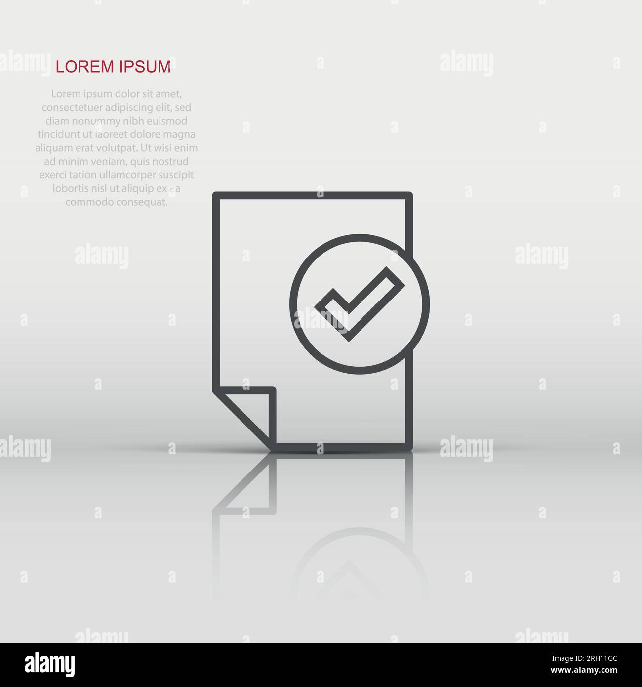 Document checklist icon in flat style. Report vector illustration on ...