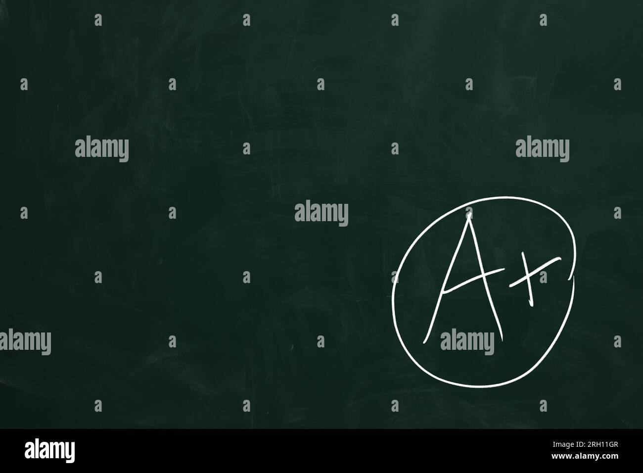 School grade. Letter A with plus symbol on green chalkboard Stock Photo ...