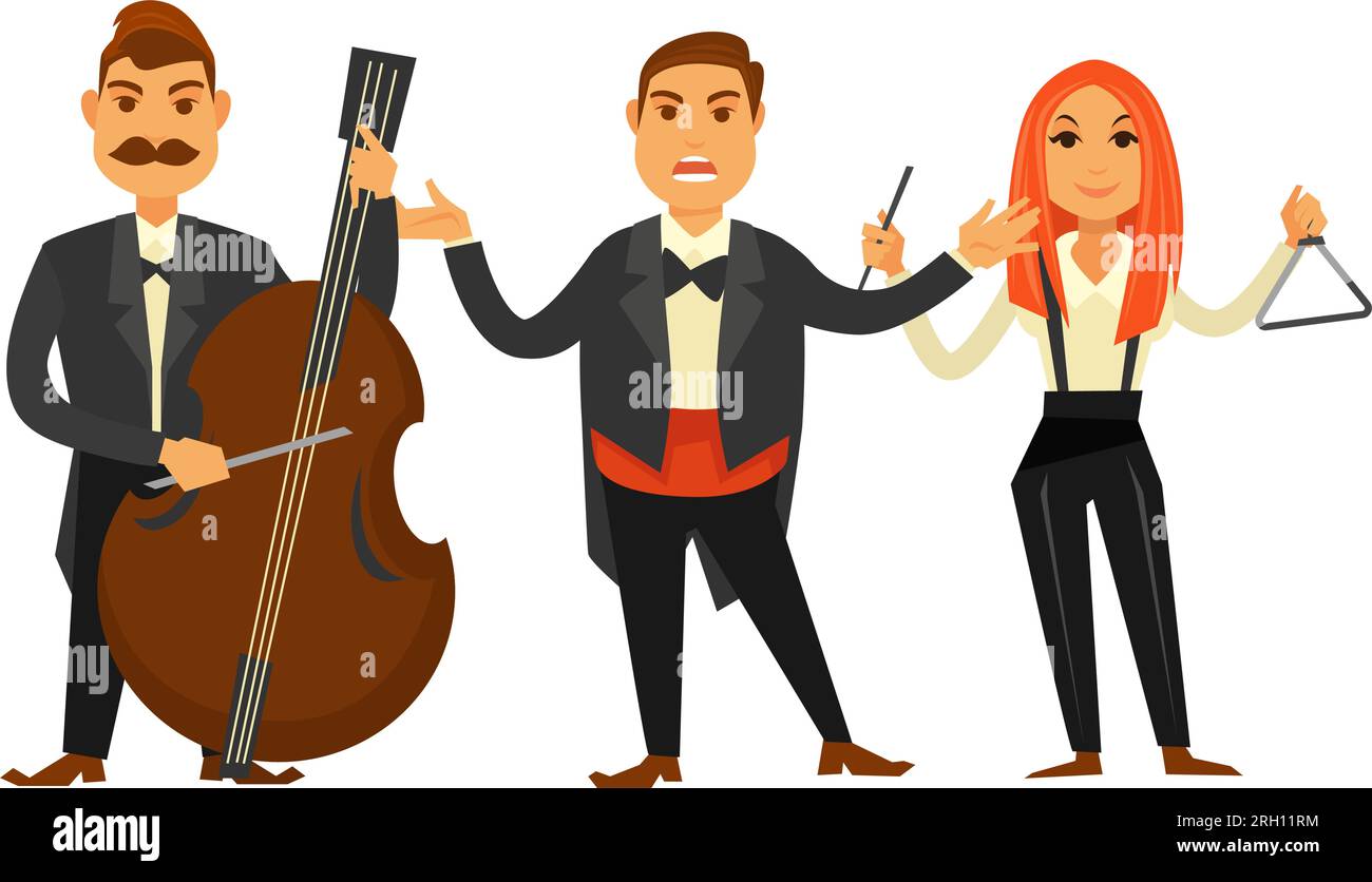 Classic music band instruments and vocalist singer Stock Vector Image ...