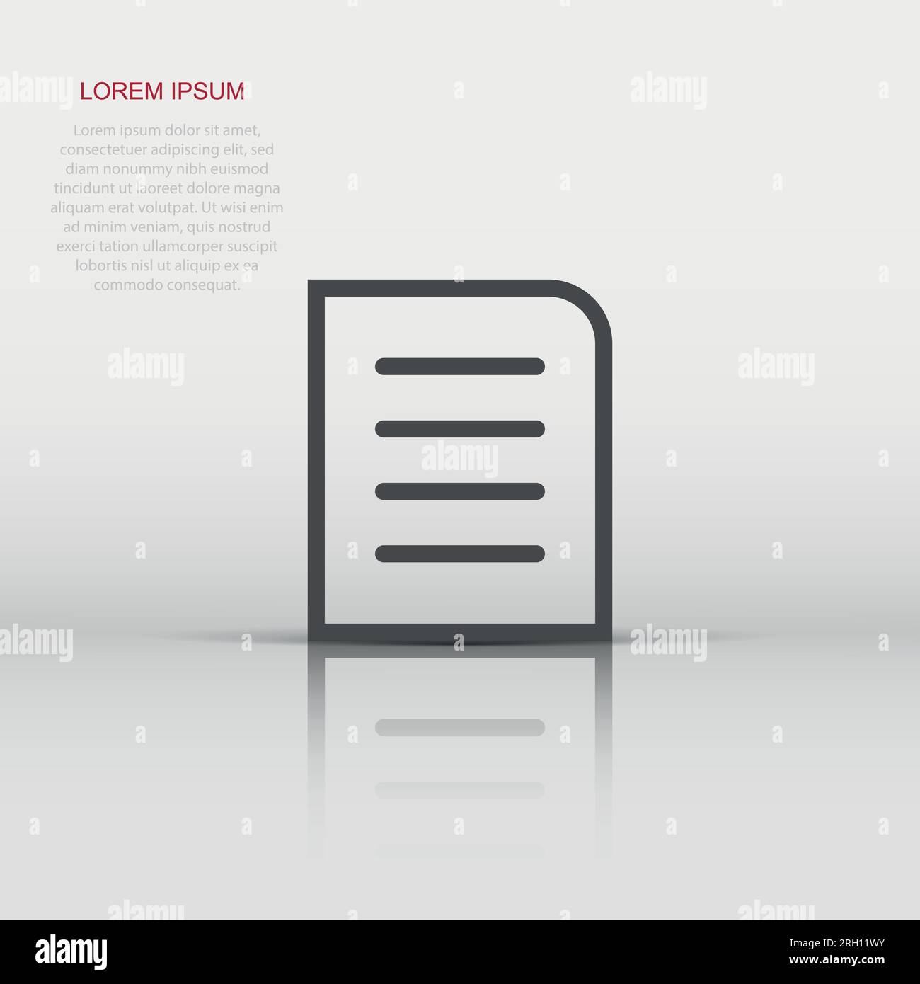 Contract document icon in flat style. Report folder stamp vector illustration on isolated ...