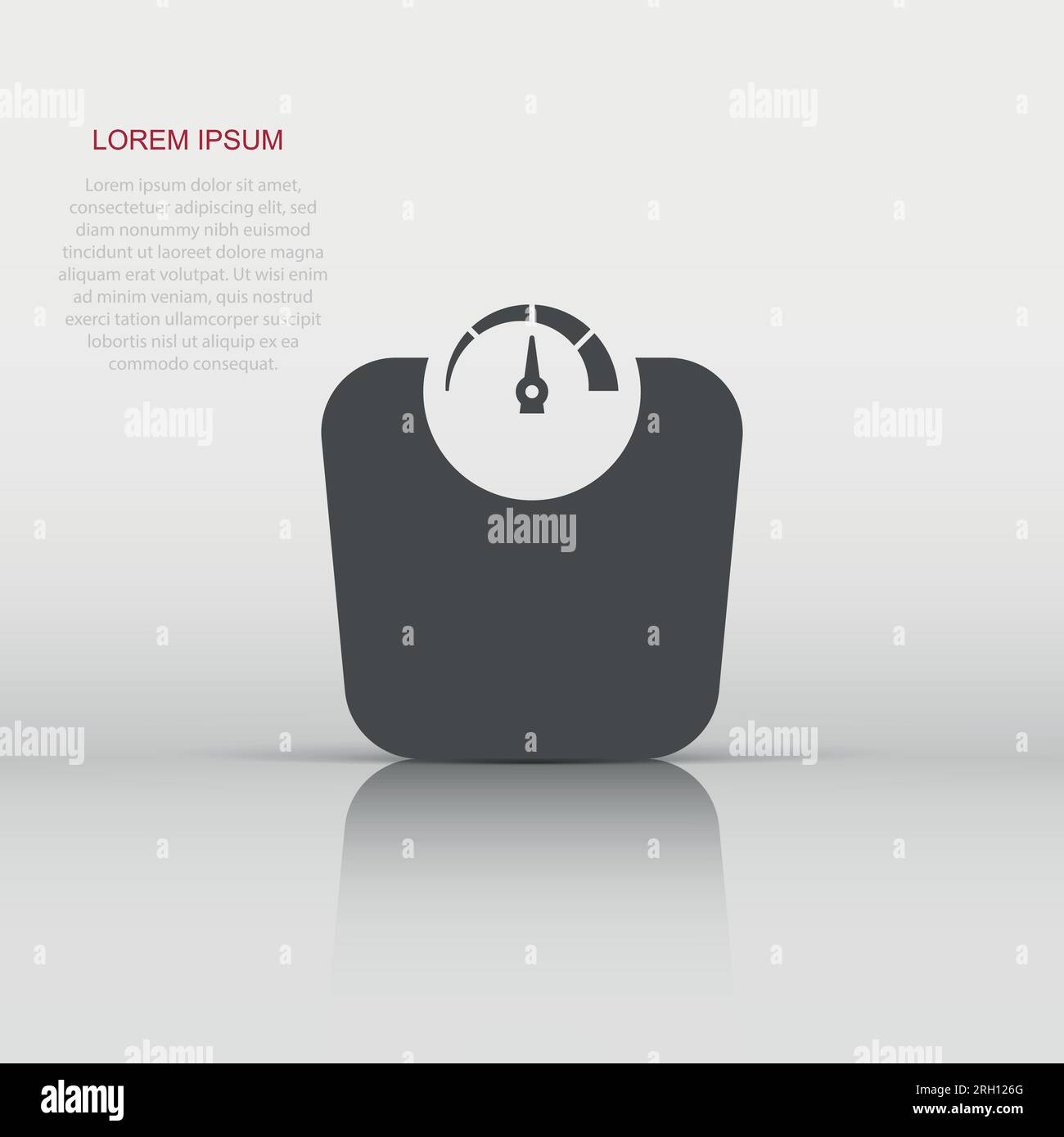 Bathroom weight scale icon in flat style. Mass measurement vector ...