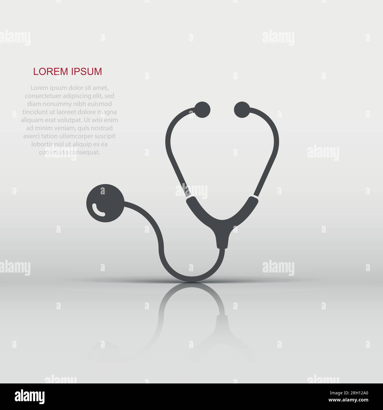 Stethoscope Icon Flat