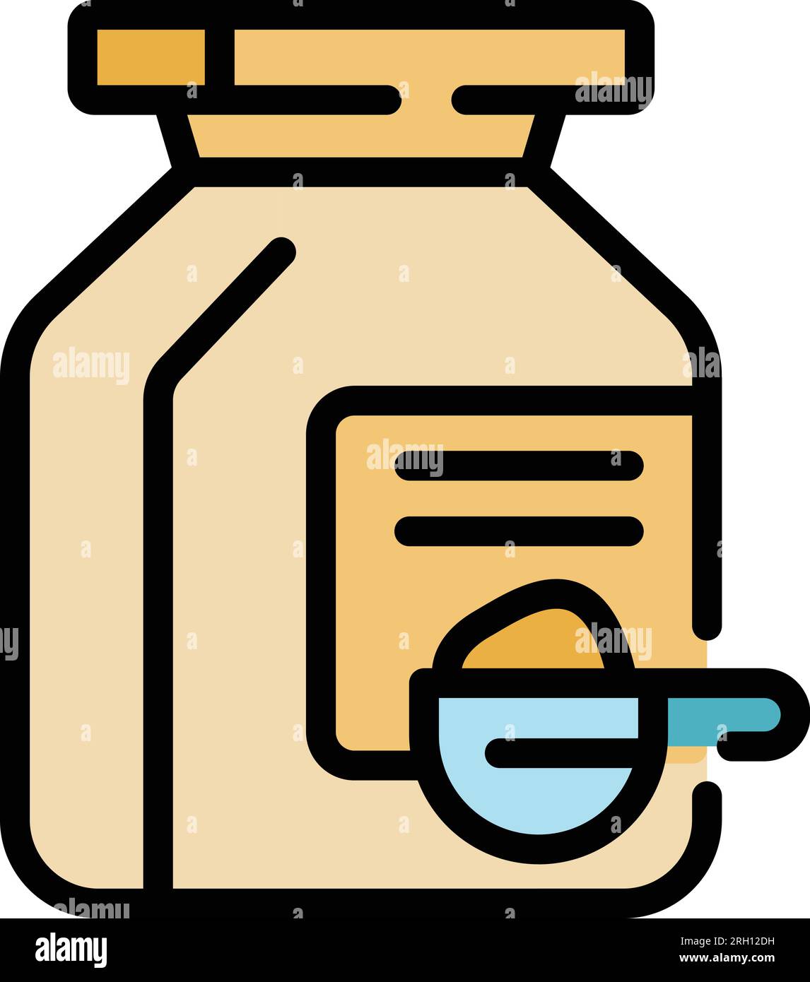 Protein jar icon outline vector. Gym food. Athlete lifestyle color flat ...