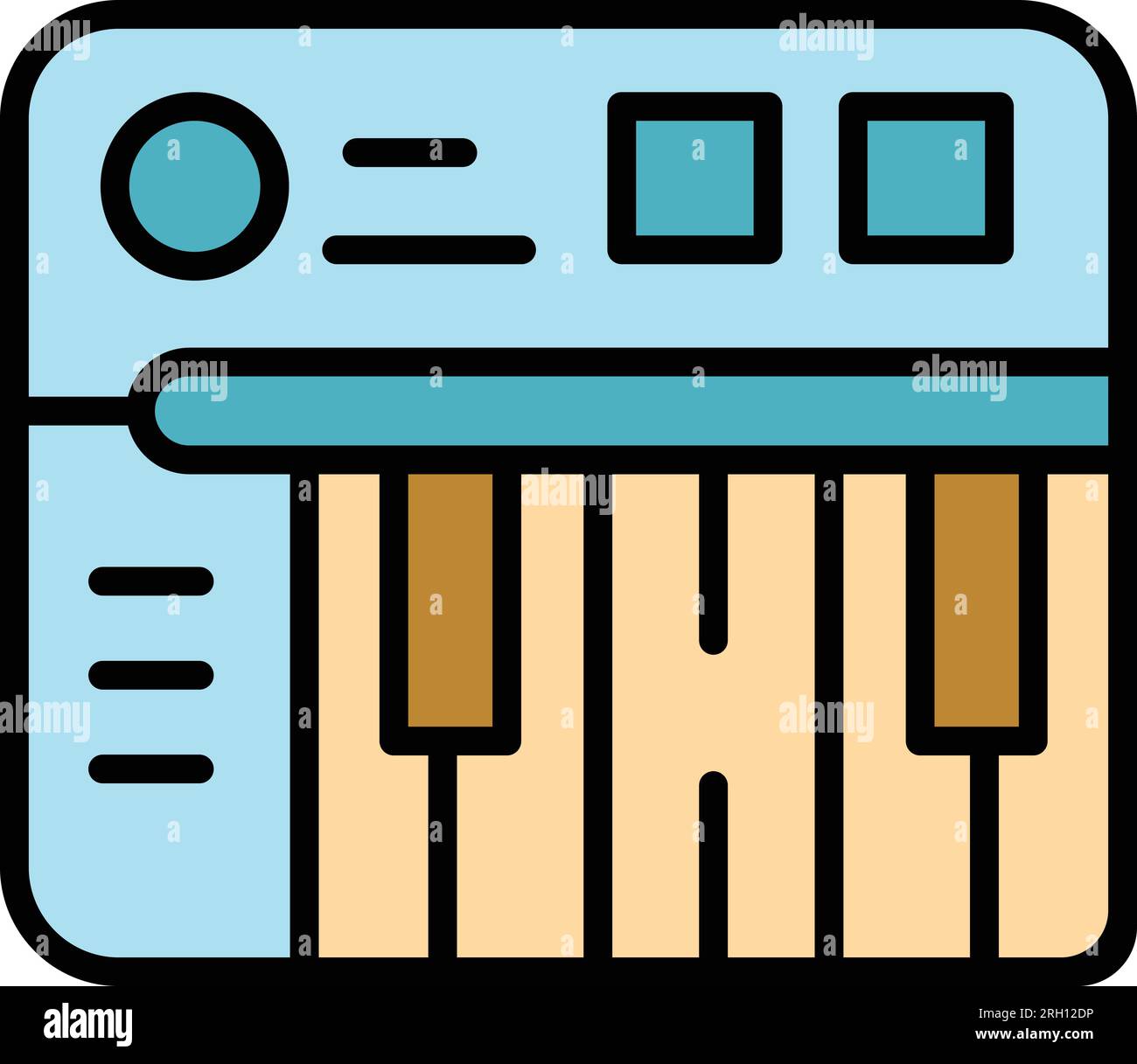 Digital synthesizer icon outline vector. Dj piano. Audio instrument ...
