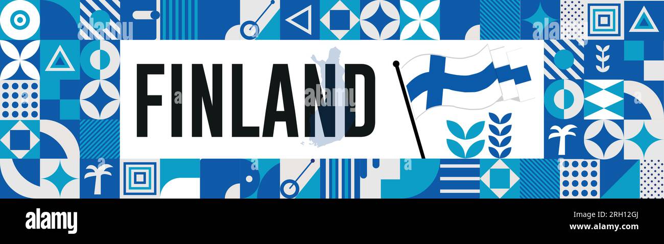 FINLAND Map and raised fists. National day or Independence day design ...