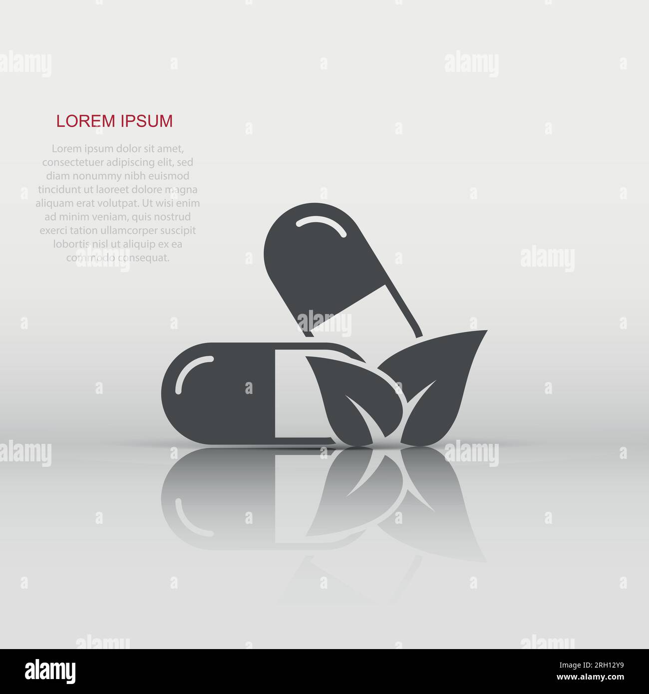 Vitamin pill note icon in flat style. Capsule vector illustration on ...