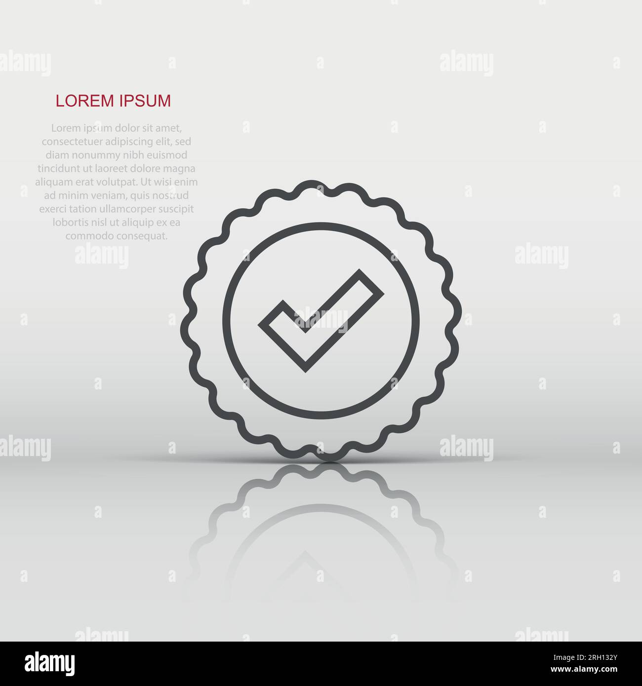 Winner icon in flat style. Rosette award vector illustration on white ...