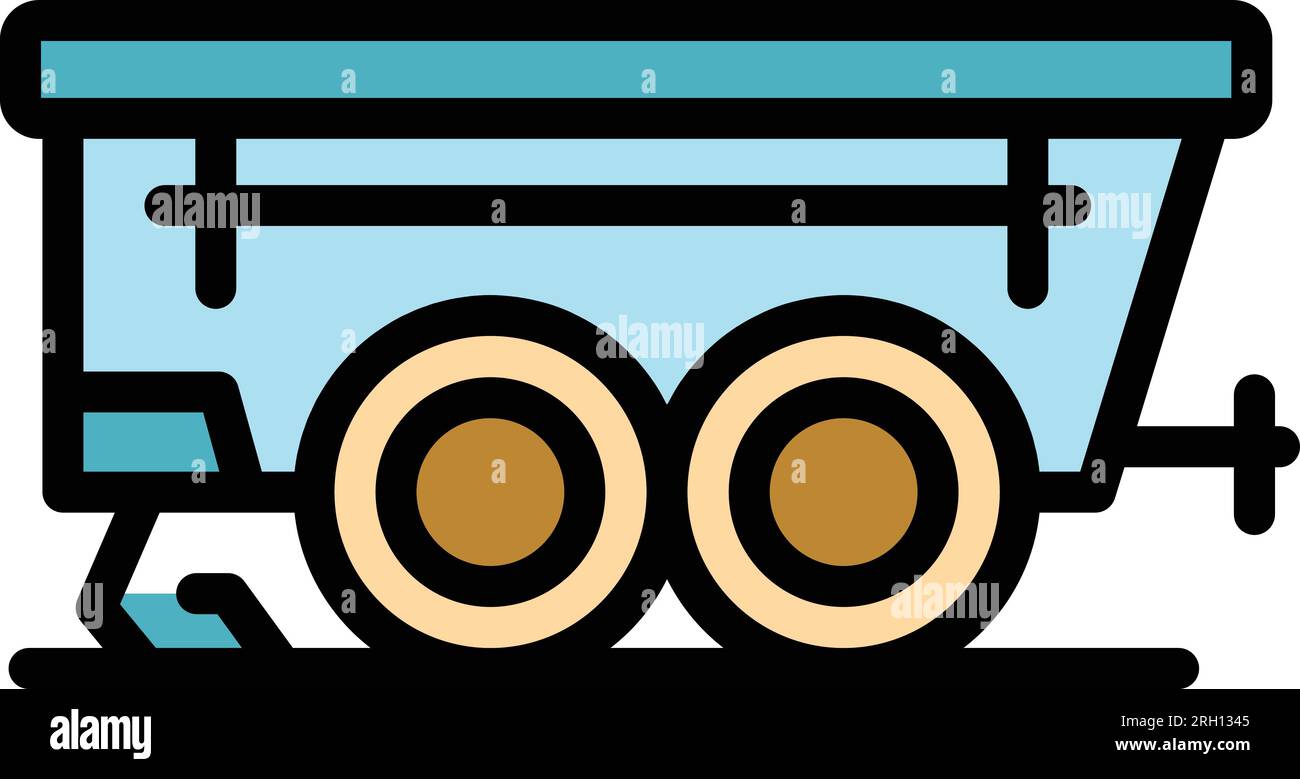 Farm trailer icon outline vector. Agriculture equipment. Machinery ...