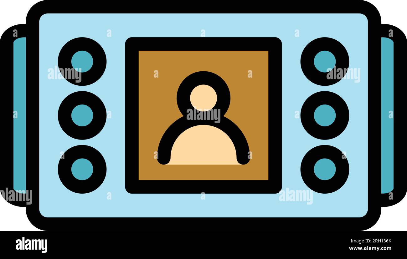Electronic video intercom icon outline vector. Door system. Phone ...